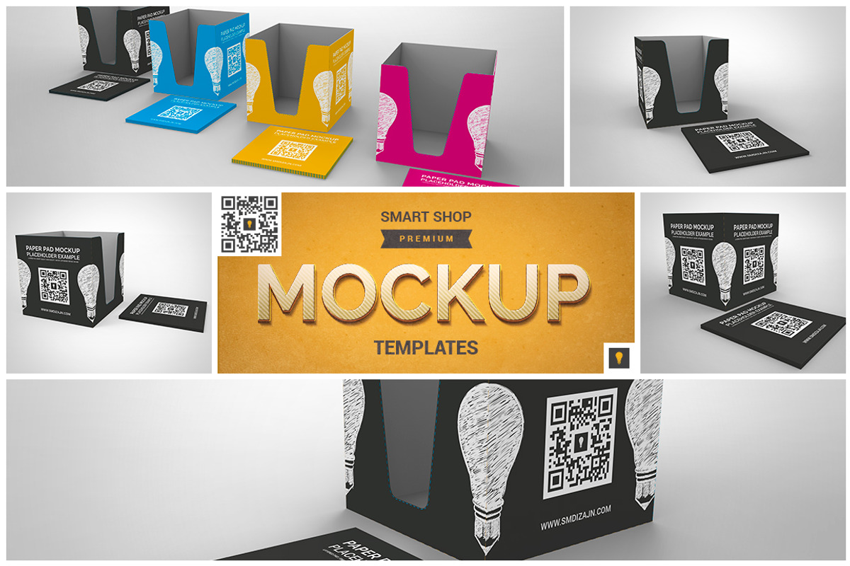Note Pad Holder & Notes Mockup, a Product Mockup by Shocky Design Studio