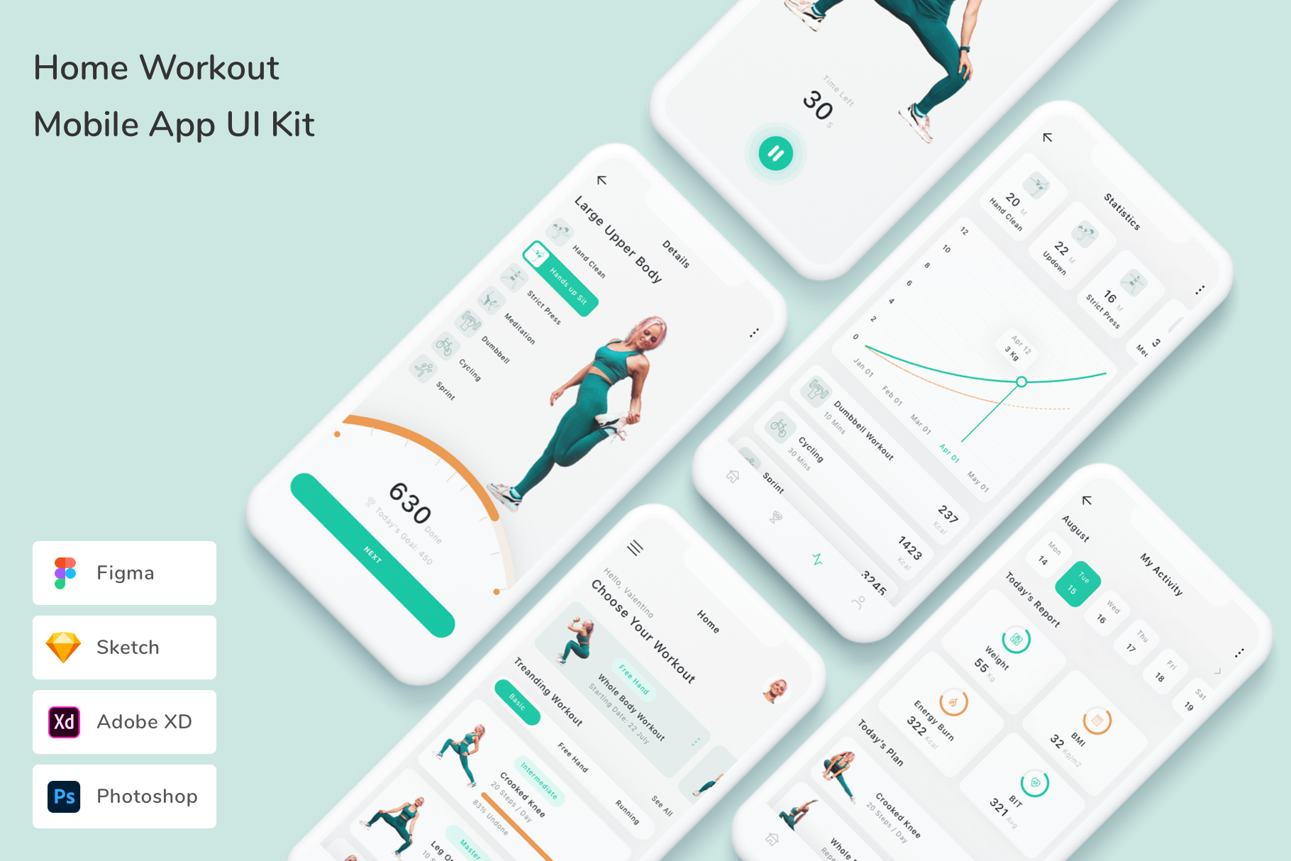 Home Workout Mobile App UI Kit, an UI Kit Template by Betush