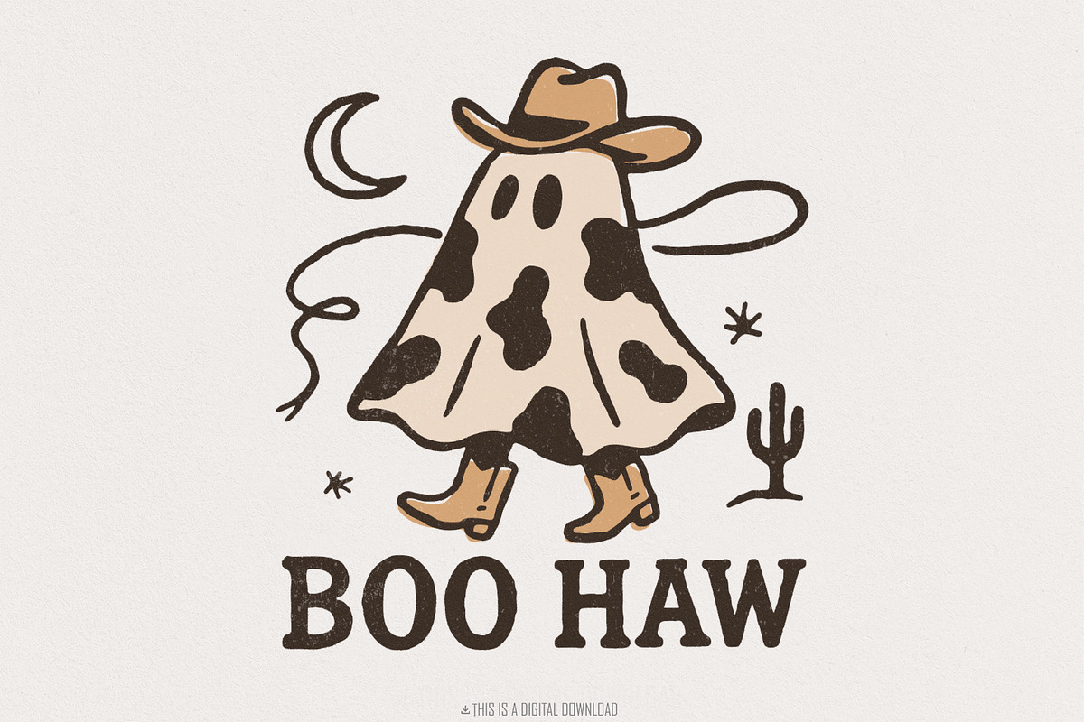 Boo Haw PNG, Cowboy Ghost png, an Illustration by SharpMarketplace
