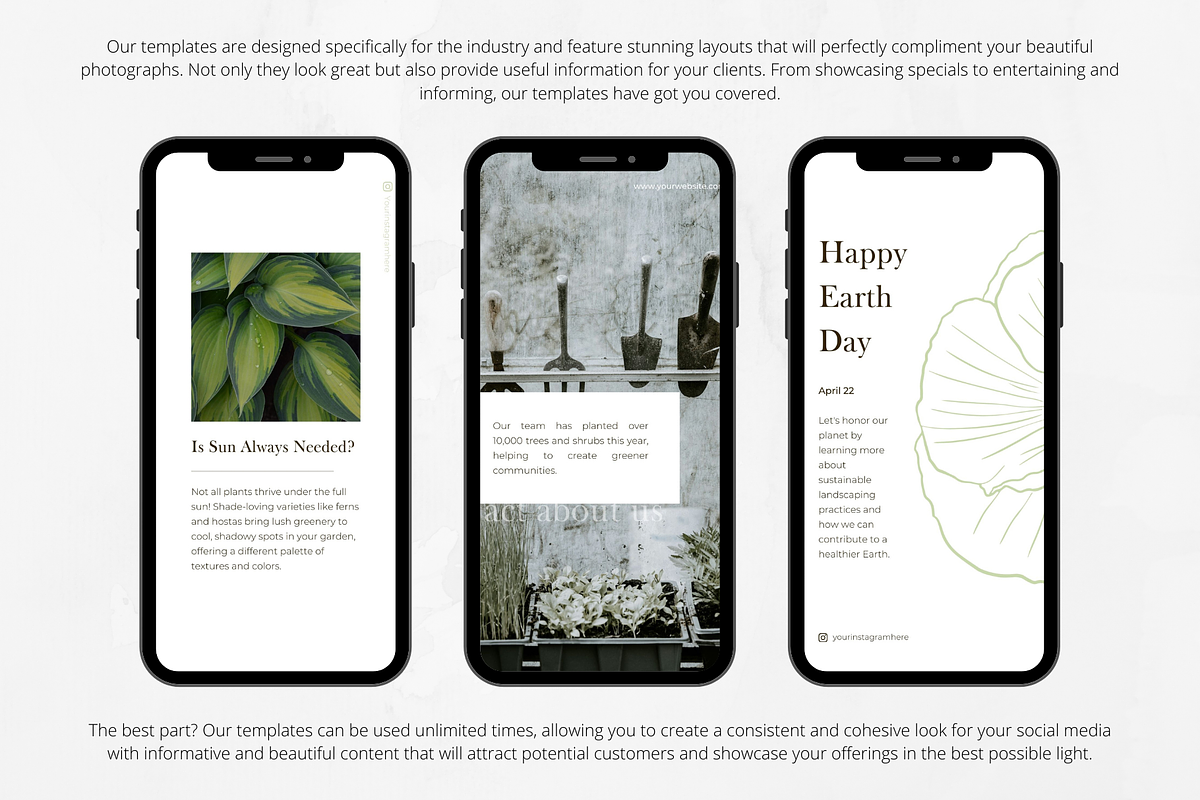 100 Gardening/Landscaping Story, a Social Media Template by PatternLab.