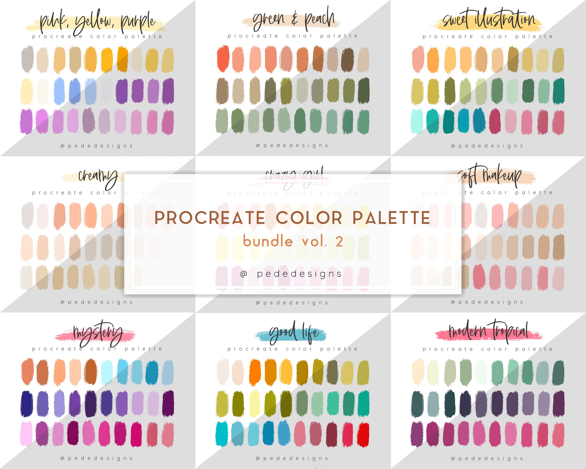 50 Procreate Color Palettes. Bundle2 | Brushes ~ Creative Market
