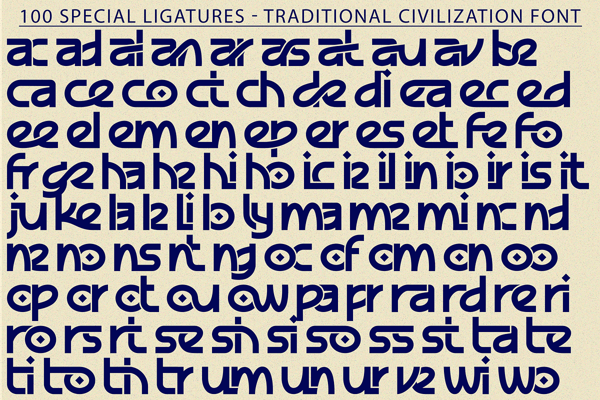 Traditional Civilization Font, a Sans Serif Font by 177Studio
