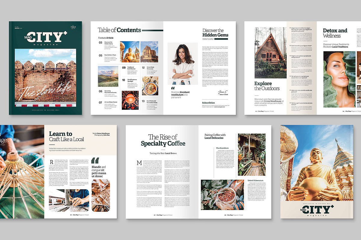 City Travel Tourism Magazine Templat, a Magazine Template by BrandPacks