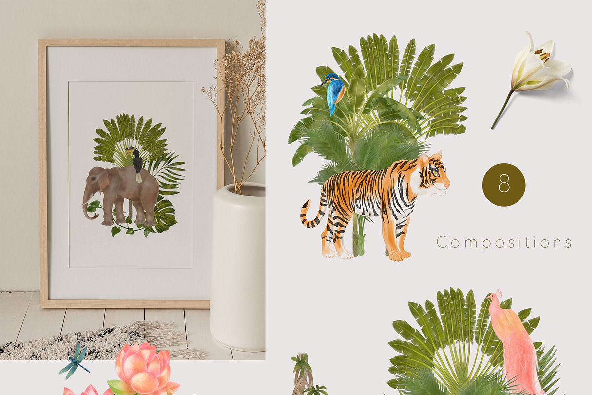 Jungle Book clipart and patterns, an Object Graphic by mila_leev