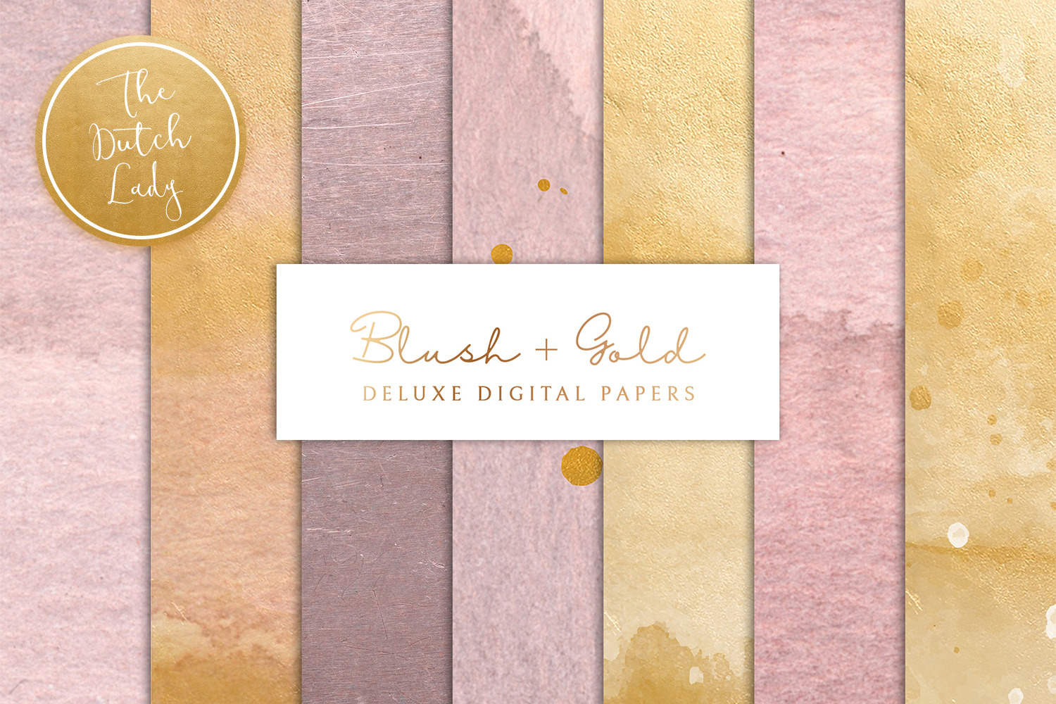 Blush & Gold Digital Backgrounds, a Texture Graphic by The Dutch Lady ...
