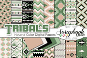 Aztec Digital Papers - Neutrals, a Pattern Graphic by Scrapbook Gems