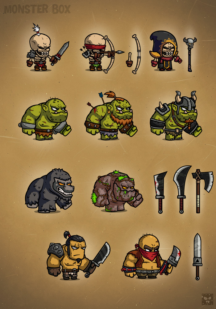 Monster Cartoon Characters RPG 1, an Illustration by EatCreatures