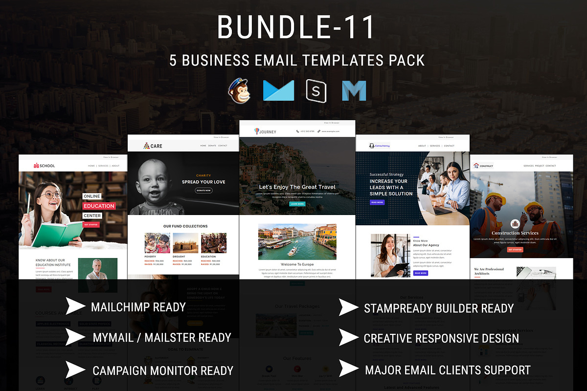 5 Best Email Templates Bundle, an Email Template by Pennyblack Templates