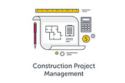 Construction Project Management icon, an Object Illustration by Di Bronzino