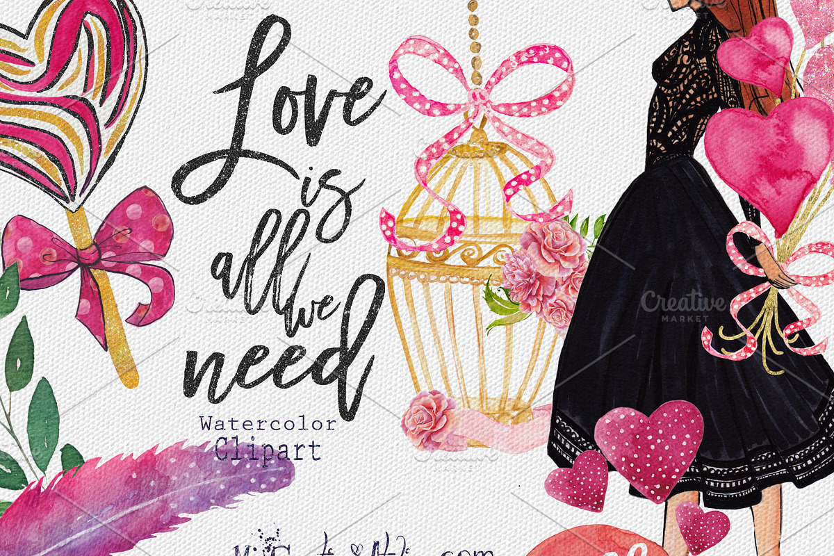 Valentine Clipart, an Illustration by My Creative Atelier