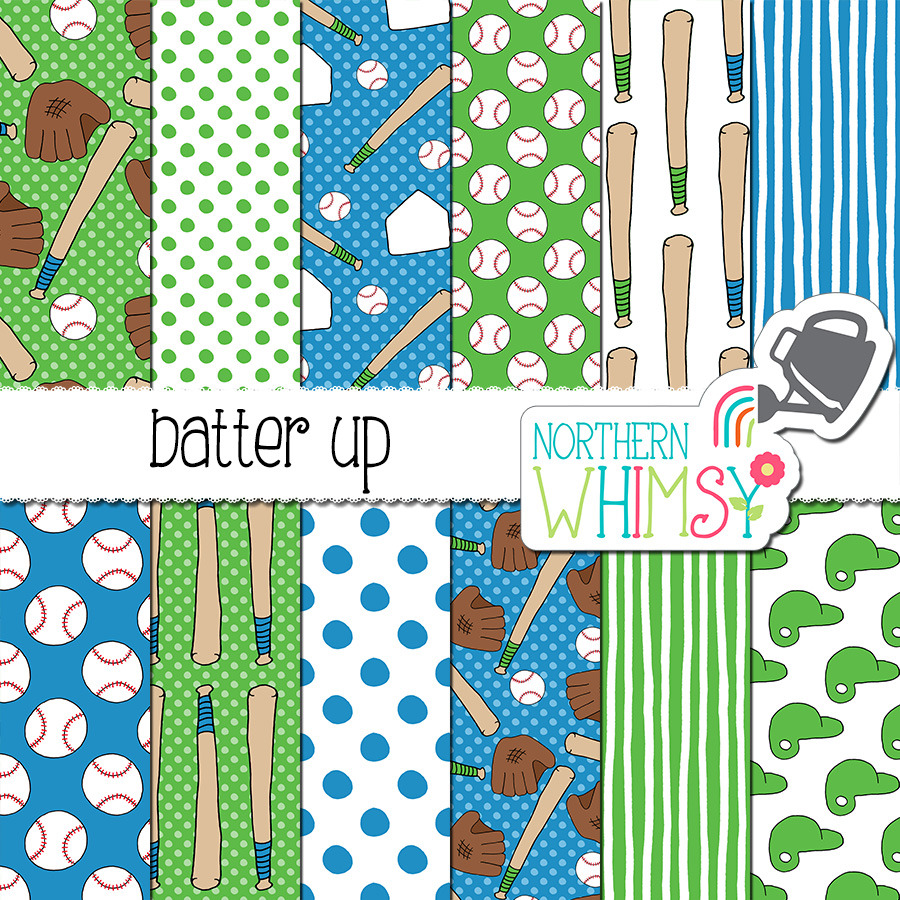 Boys Baseball Patterns, a Pattern Graphic by Northern Whimsy Design