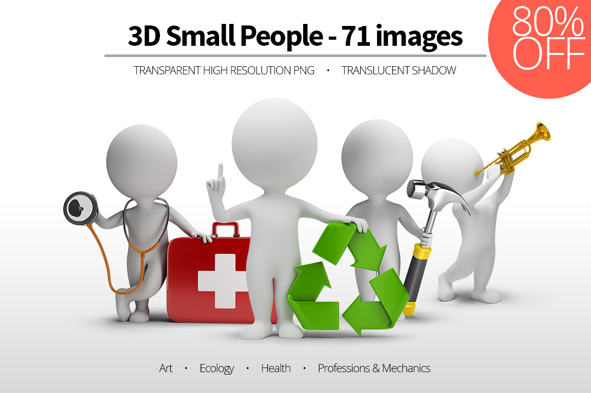 3D Small People - Set 03, a Healthcare Illustration by Anatoly Maslennikov