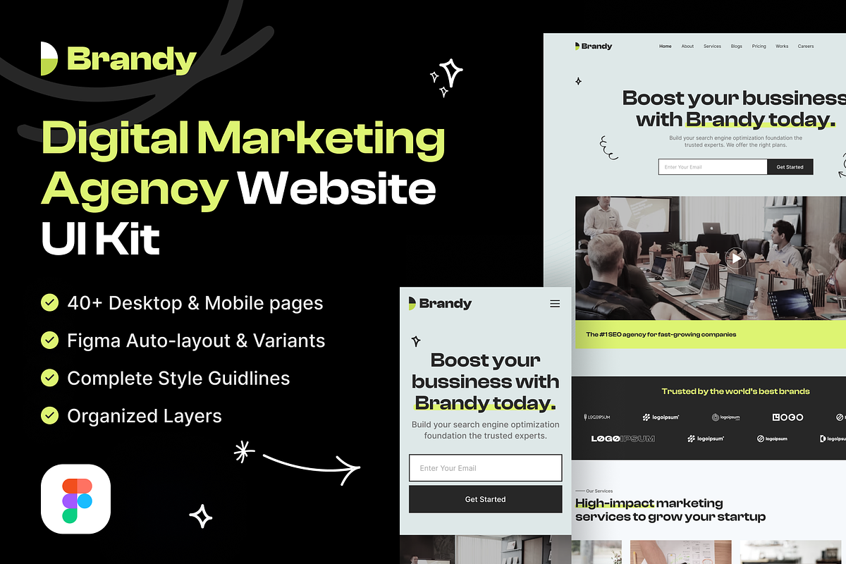 Brandy - Digital Marketing Web UI, an UI Kit Template by dhuhacreative