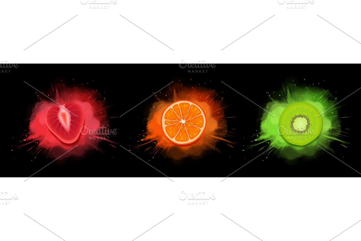 Fruit taste explosion effect on, a Food Illustration by art PVP - market