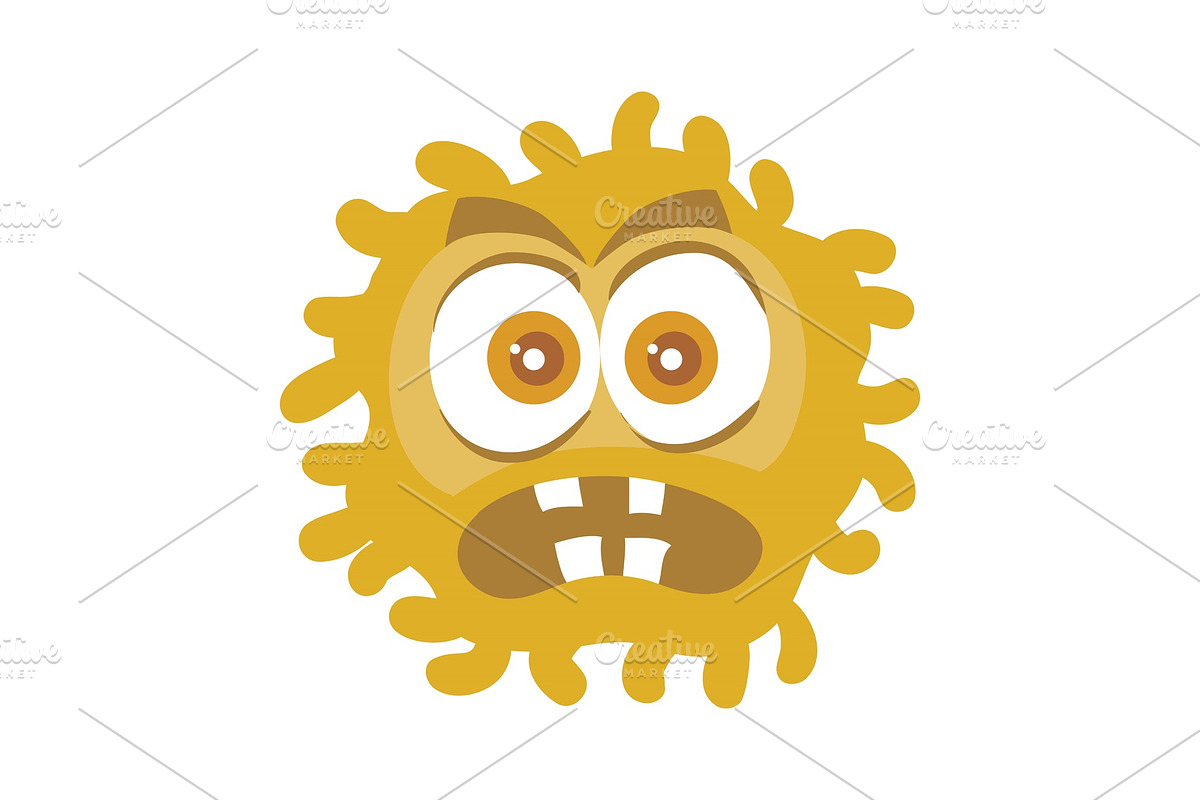 Brown Bacteria Cartoon Vector, an Object Graphic by robuart