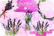 Lavender Set- Watercolor Clip Art, an Illustration by SmallHouseBigPony