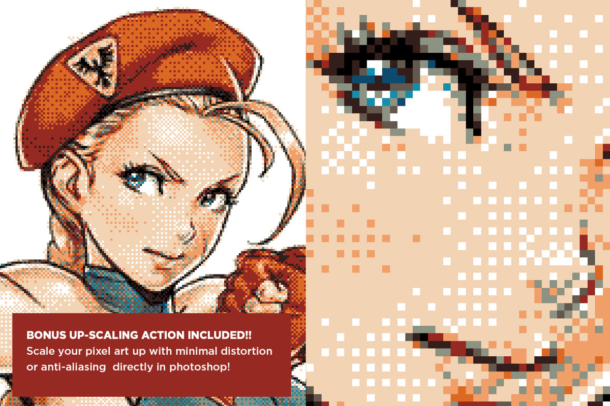 Pixel Art Photoshop Action, an Action Add-On by Twinbrush