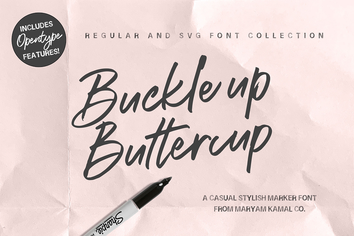 Buckle up Buttercup Font Collection, a Script Font by ReveryWorks
