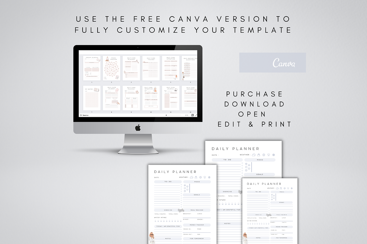 Canva Daily Planner Printable Page, a Stationery Template by BRANDcontent