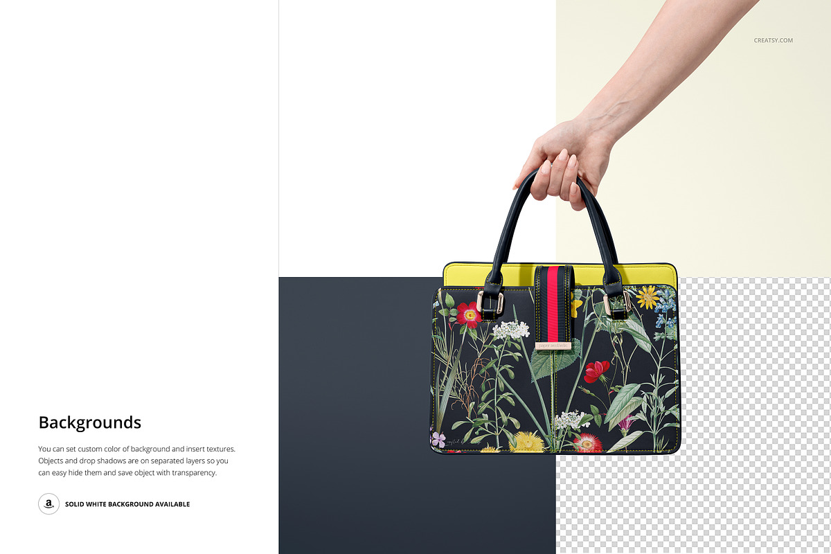 Leather Handbag Mockup Set, a Product Mockup by creatsy5