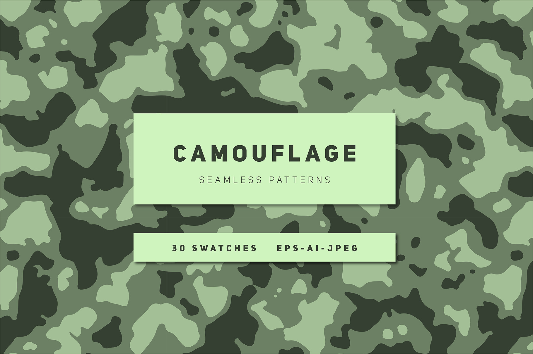 Thirty Camouflage Seamless Patterns, a Pattern Graphic by Curly_Pat