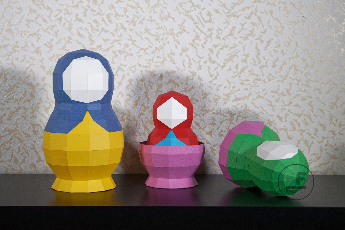 DIY Matryoshka 3D model template, a Graphic by PolyFish