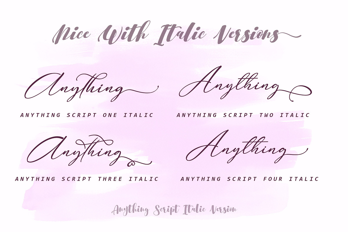 Anything Script || 8 Fonts, a Script Font by Aldedesign
