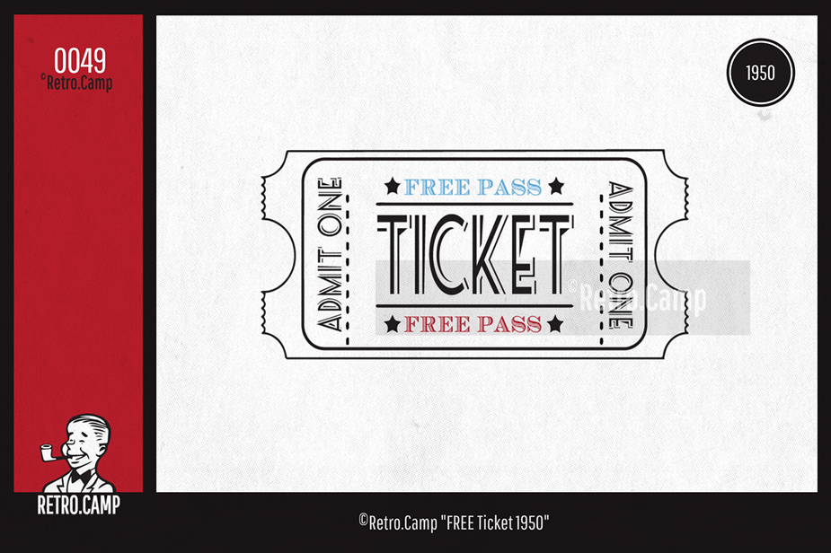 Retro.Camp 0049 - FREE Ticket 1950, an Illustration by Retro.Camp