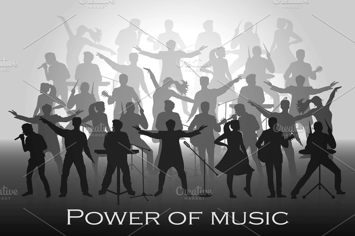 Vector power of music concept, a Person Illustration by PhotoVector ...
