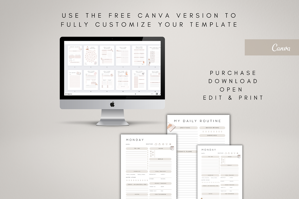 Weekly Planner Page Canva Printable, a Stationery Template by BRANDcontent