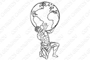 Atlas Mythology Illustration, an Illustration by Christos Georghiou