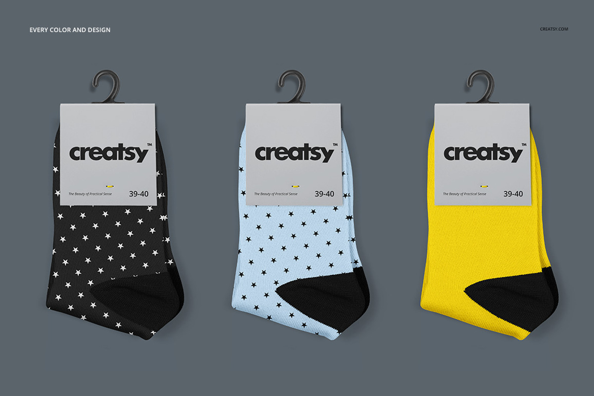 Sublimation Socks 2 Types Mockup Set, a Product Mockup by Creatsy