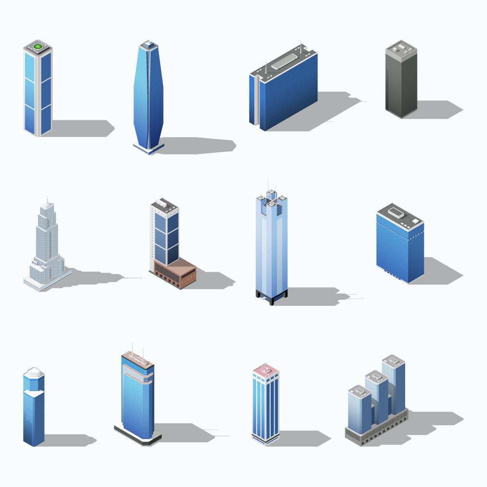 Modern skyscraper isometric building, an Icon by Equipoise | Creative ...