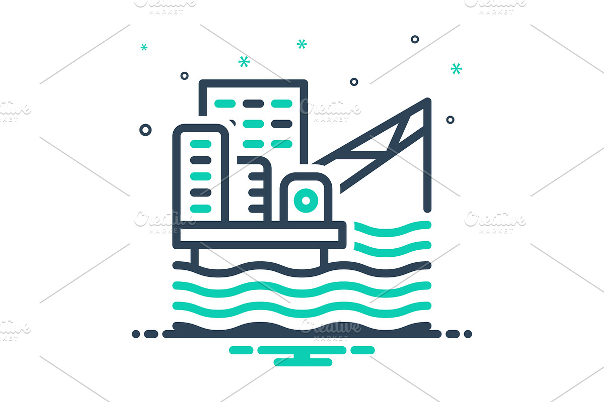 Offshore platform icon, an Icon by Creative priyanka | Creative Market