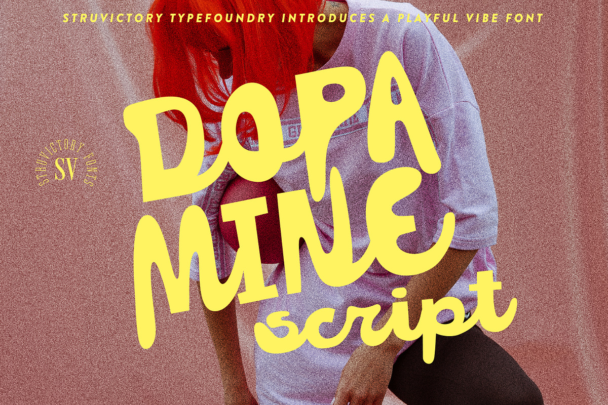 Dopamine Script Playful Vibe Font, a Script Font by Struvictory.art