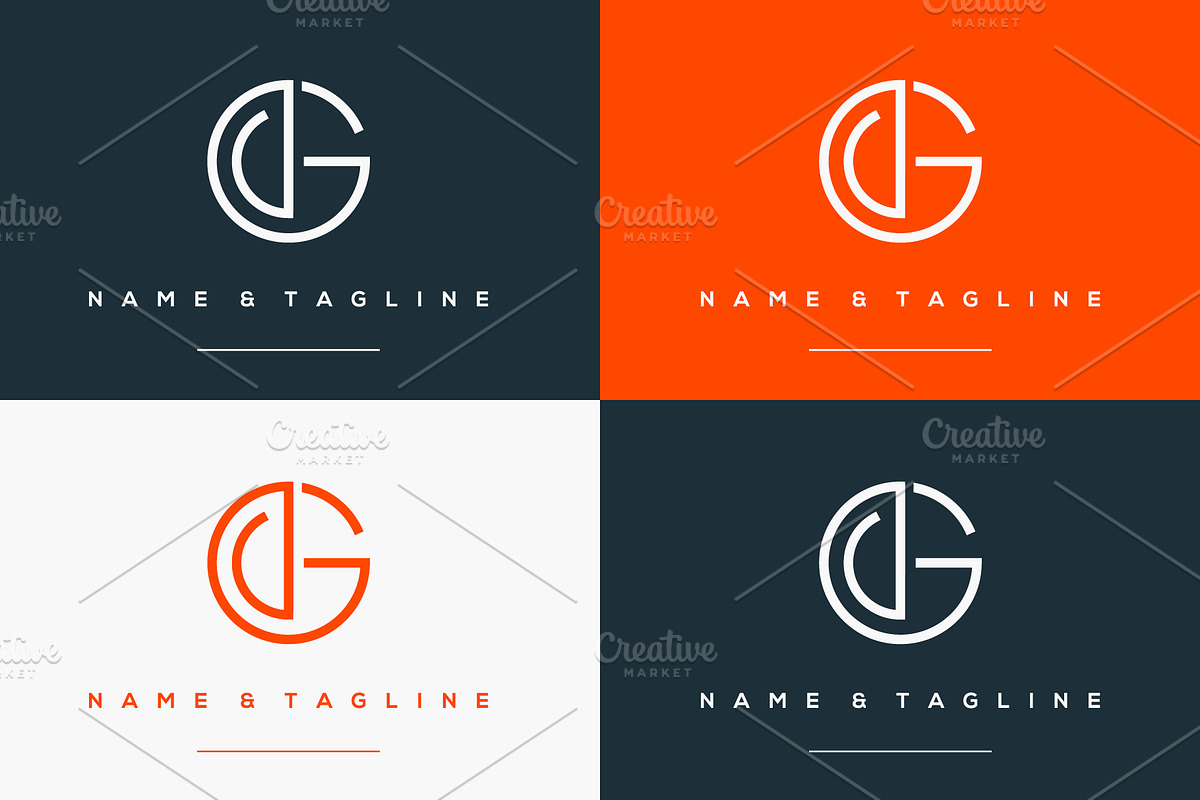 Monogram icon logo GJ or JG, a Branding & Logo Template by idesign_4u