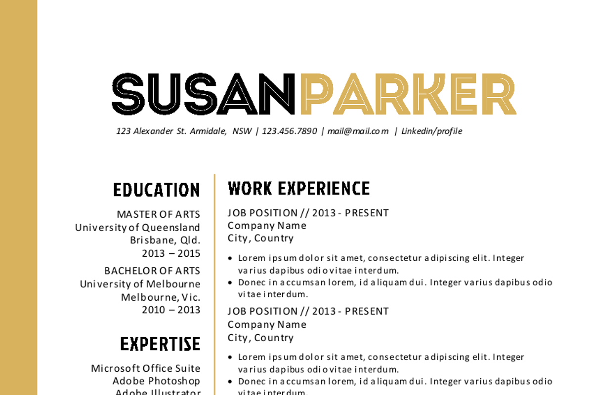 Bold modern Word resume template, a Resume Template by Inkpower