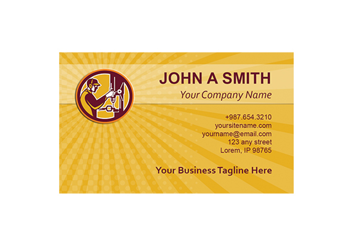 Business card template Worker Drilli, a Business Card Template by ...