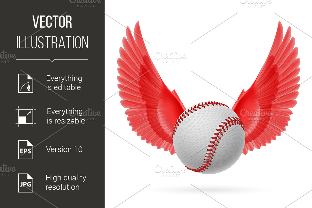 Flying baseball, a Graphic by DvargShop