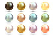Realistic varicoloured pearls vector, an Object Graphic by Maria ...