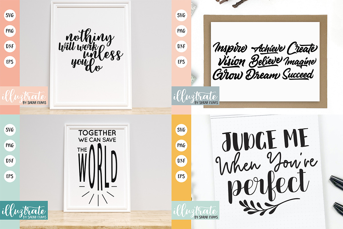 Inspirational Quote SVG Collection, an Illustration by illuztrate