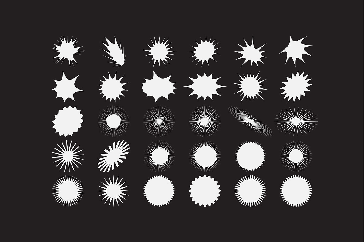 100 Geometric Vector Star Shapes, a Background Graphic by Vanzyst