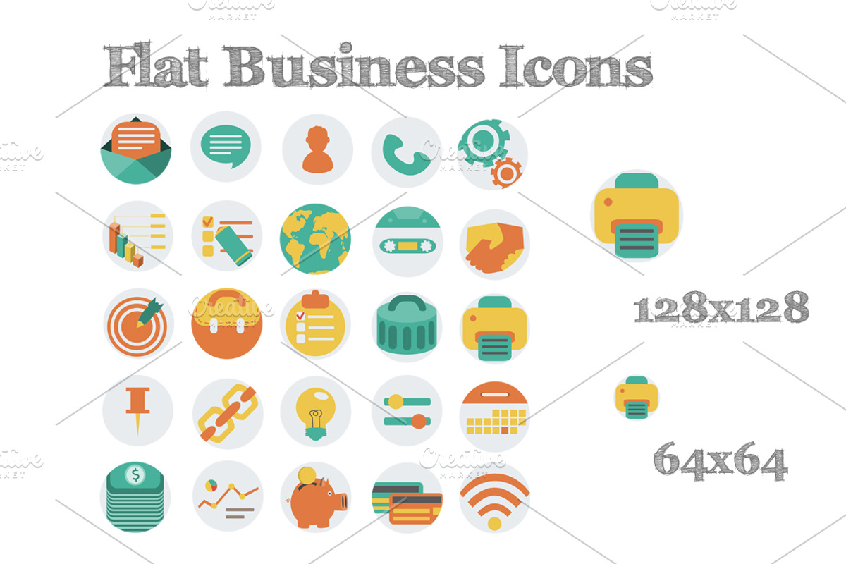 Flat Business Icons, an Icon by Sabelskaya