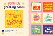 Joyful Greeting Cards - Vector & PSD, a Card Template by Carole Chevalier