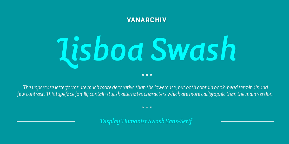 Lisboa Swash, a Sans Serif Font by Vanarchiv