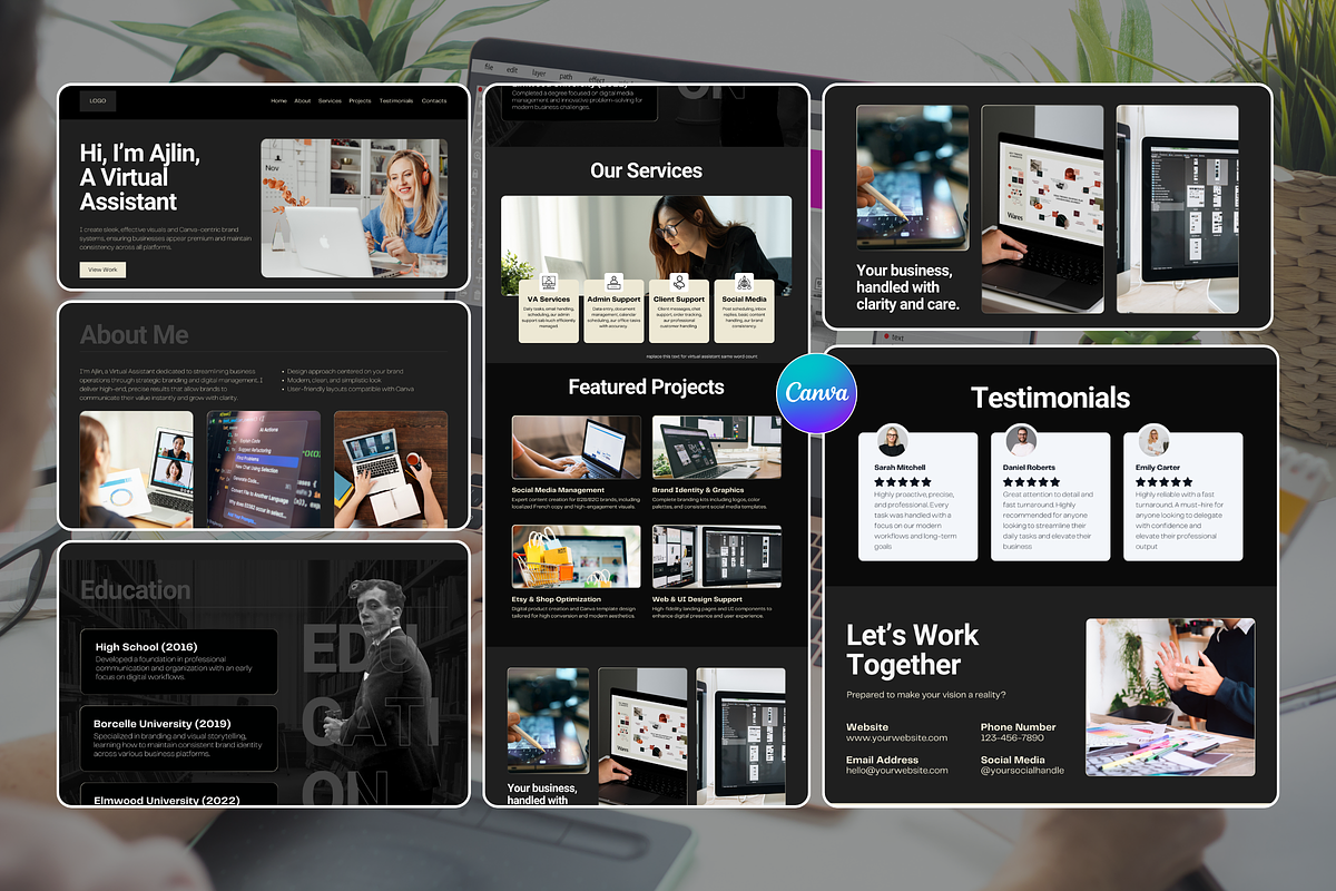 Virtual Assistant Portfolio Website, a Social Media Template by Snapybiz