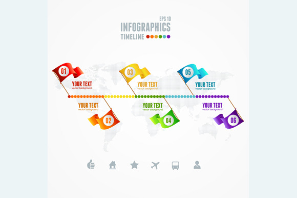 Timeline. Map and Flag Pin. Vector, a Work Illustration by More Shop ...
