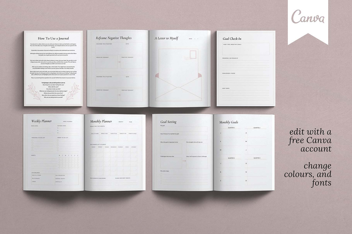 Journal Template Bundle for Canva