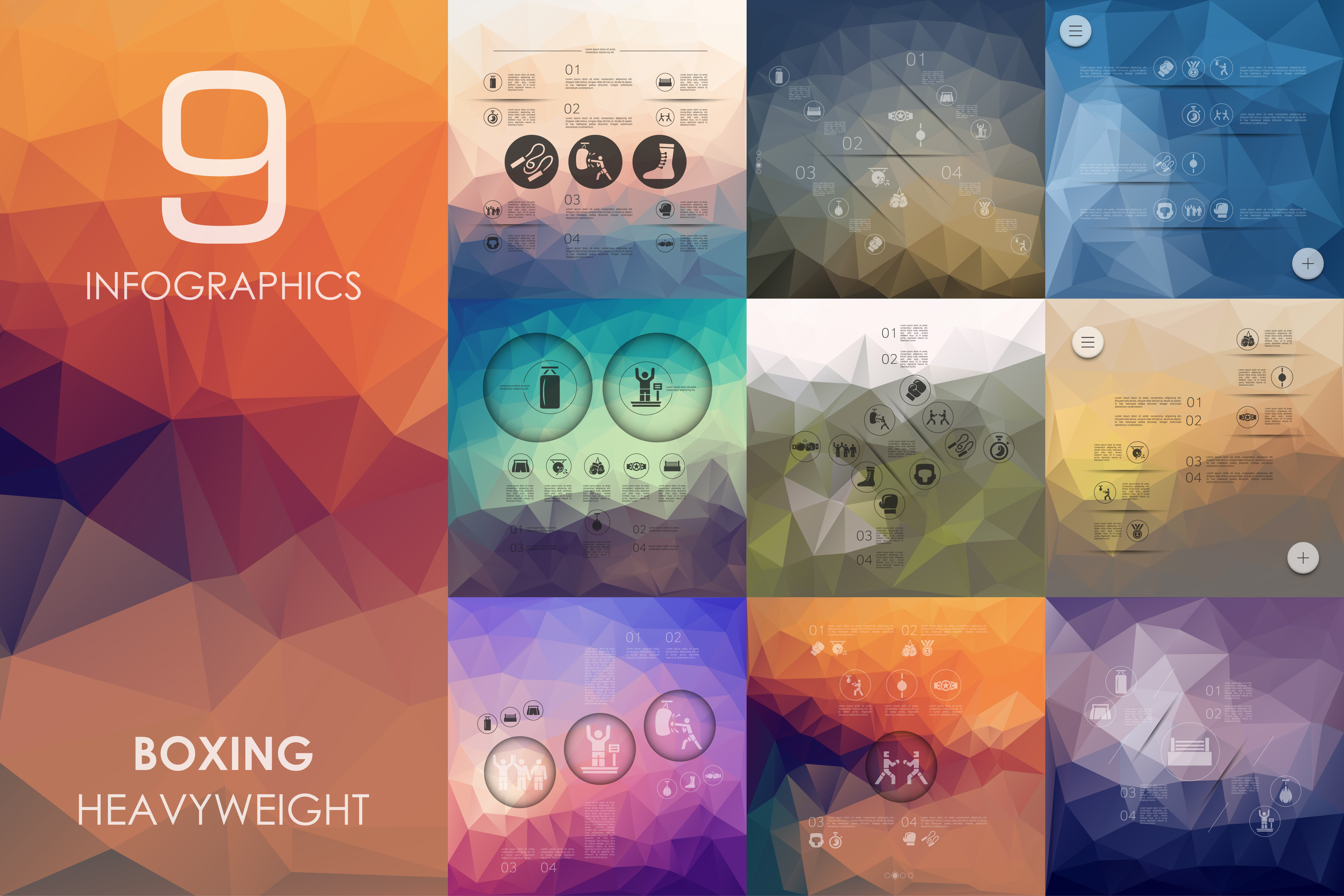 9 Boxing infographics | Presentation Templates ~ Creative Market