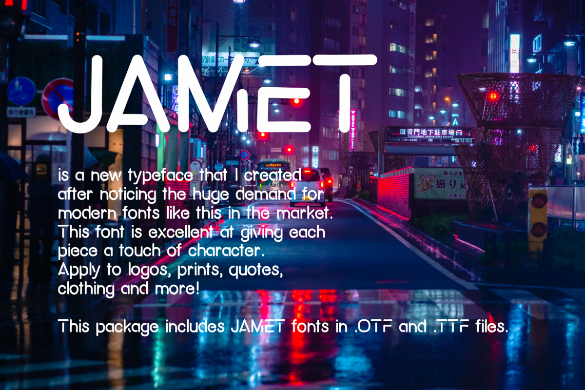Jamet Modern Font, a Sans Serif Font by zerologicstudio